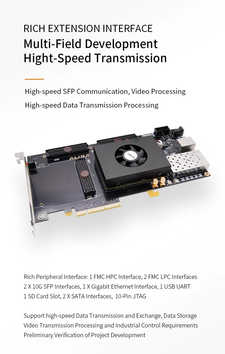 ALINX AXKU062 Xilinx Kintex UltraScale+ XCKU060 PCIE 3.0 FPGA Development Board SFP FMP HPC LPC ...