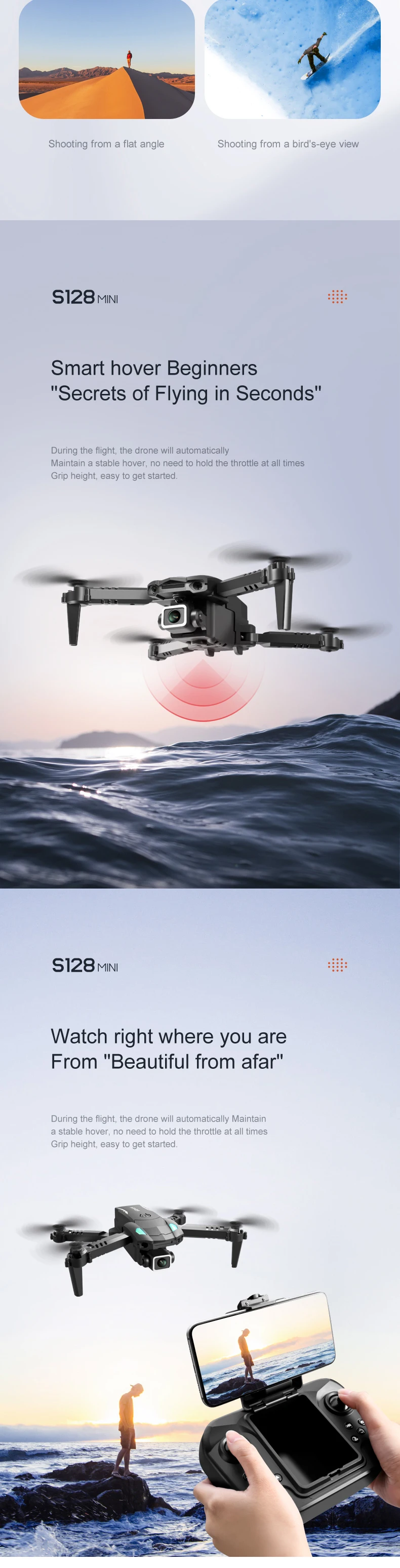 Drone Portable S128 4k/8k Quadcopter Dual Camera Obstacle Avoidance