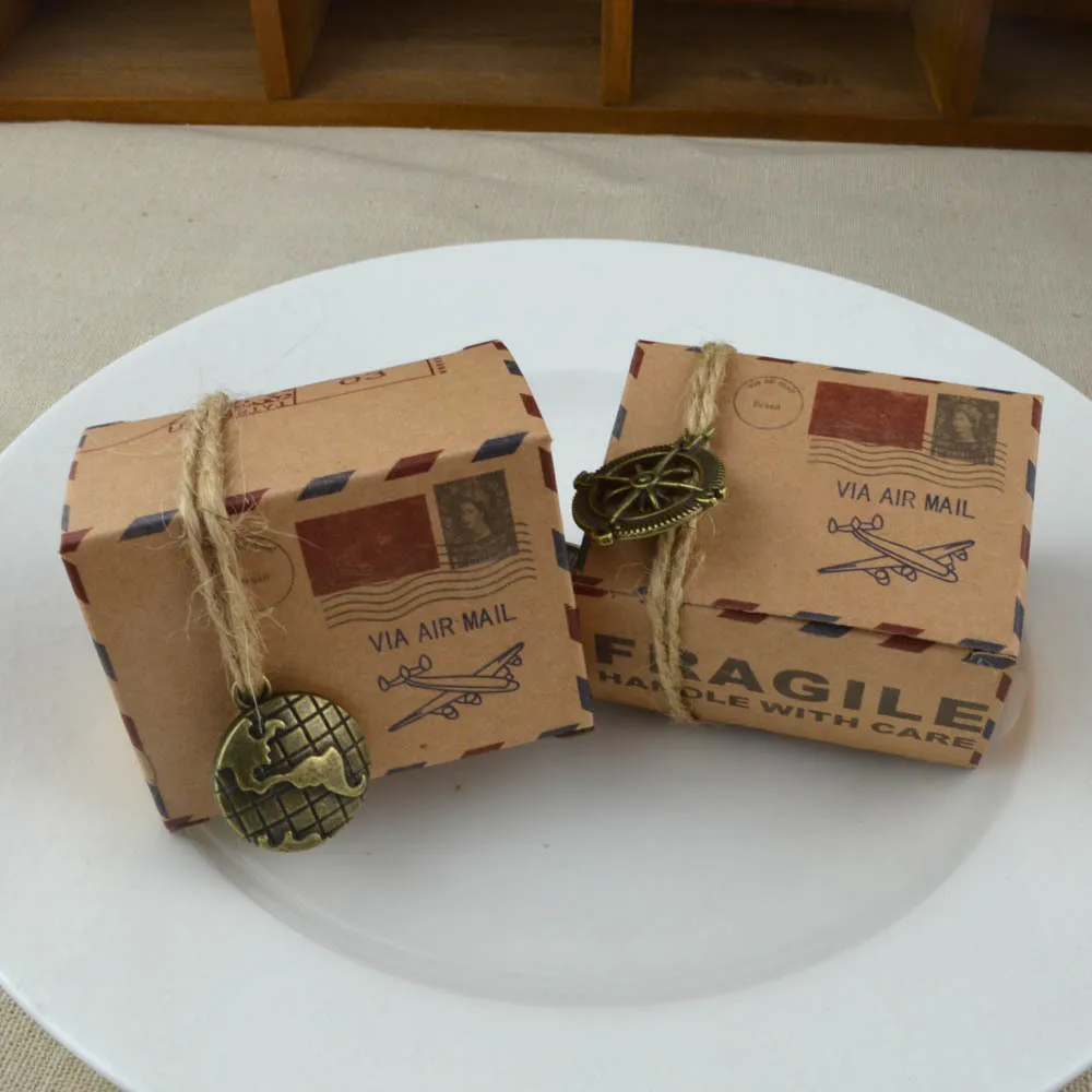 Favors Kraft Vintage Paper Candy Box Air Mail Theme Gift Packaging Boxes For Wedding Holiday Party Alibaba