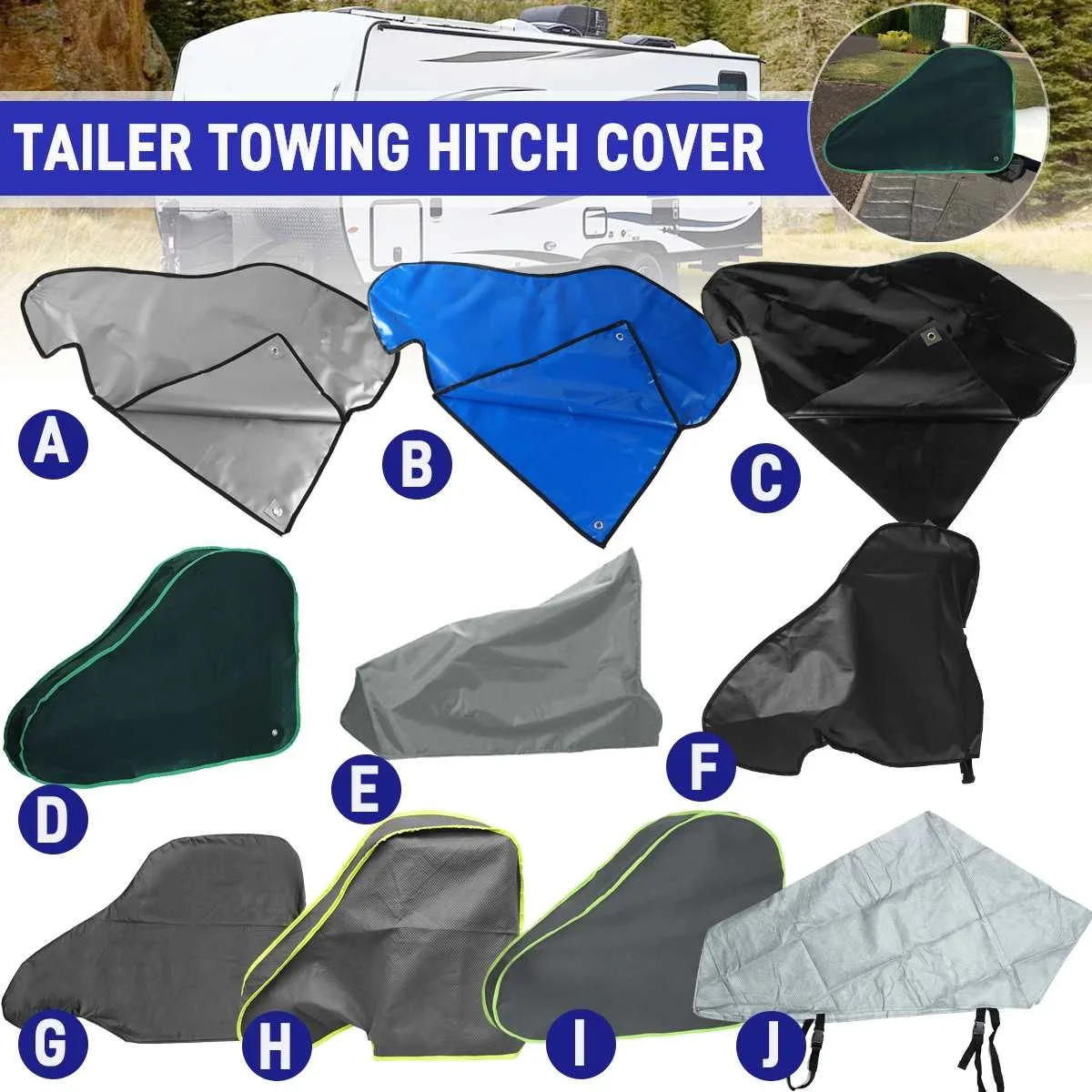 Universal RV Caravan Trailer Towing Hitch Cover Waterproof Dust-proof ...
