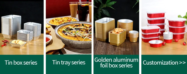 Modern Luxury Black Gold Aluminum Disposable Lunch Dessert Box ...