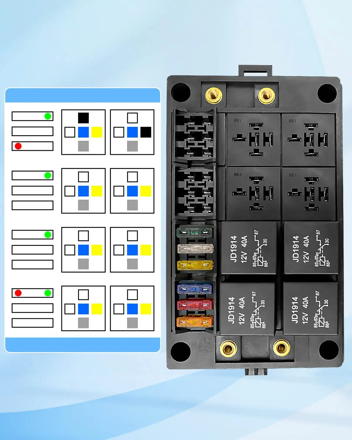 12 Way Fuse And Relay Box Waterproof Atc Ato Blade Fuse Holder With ...