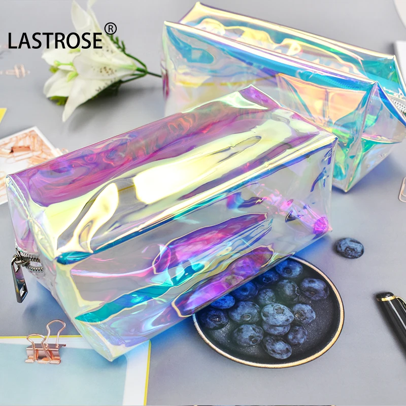 Custom Logo Plastic Pvc Holographic Ziplock Pouch Cosmetic Makeup ...