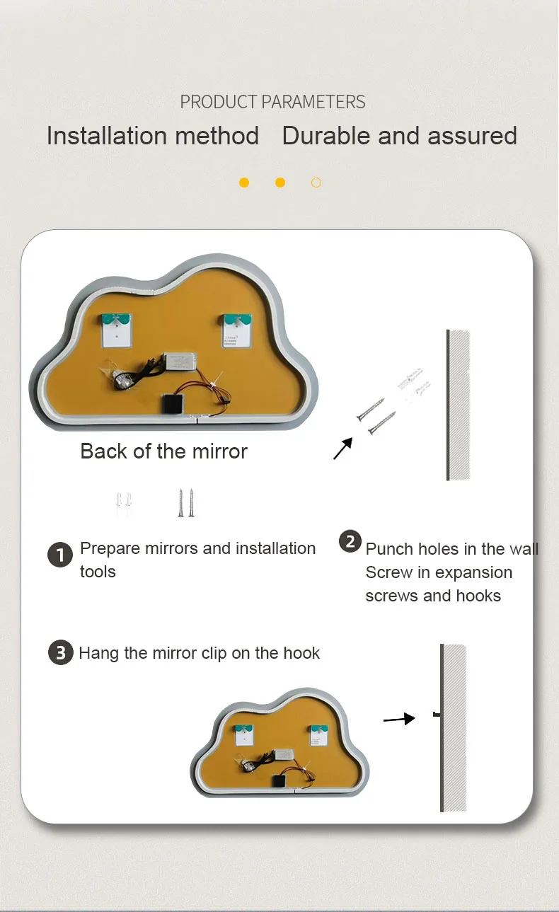 Modern Luxury Led Cloud Vanity Mirror Makeup Hand Wave Sensor Switch ...