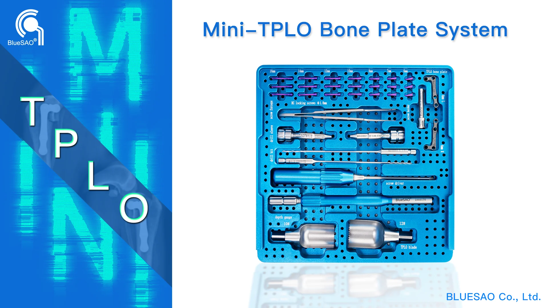 Bluesao Veterinary TPLO Kit - Mini Bone Plate Set for Dog Surgery