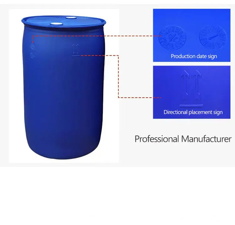 200l Blue Hdpe Plastic Drum 55-gallon Blow Molding Bucket Steel Barrel ...