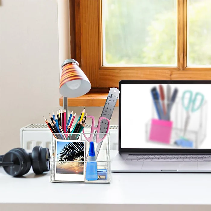 Free Standing Clear Acrylic Pen Display Holder Acrylic Stationery ...
