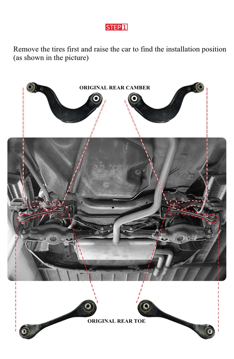 Adjustable Aluminium Magnesium Alloy Control Arm Kit for VW