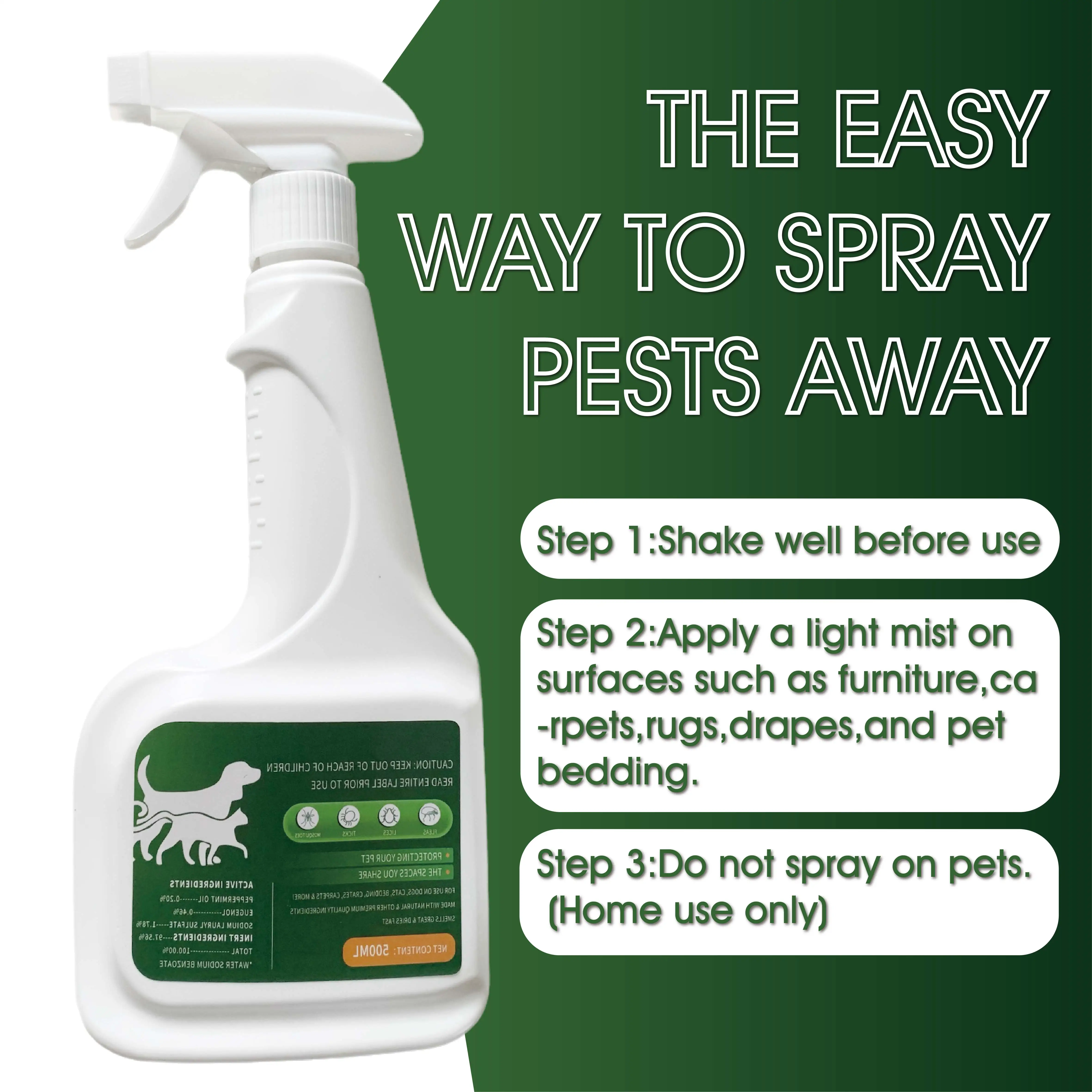 100% Natural Formula Pet Flea And Tick Spray For Dog And Cat Pet ...