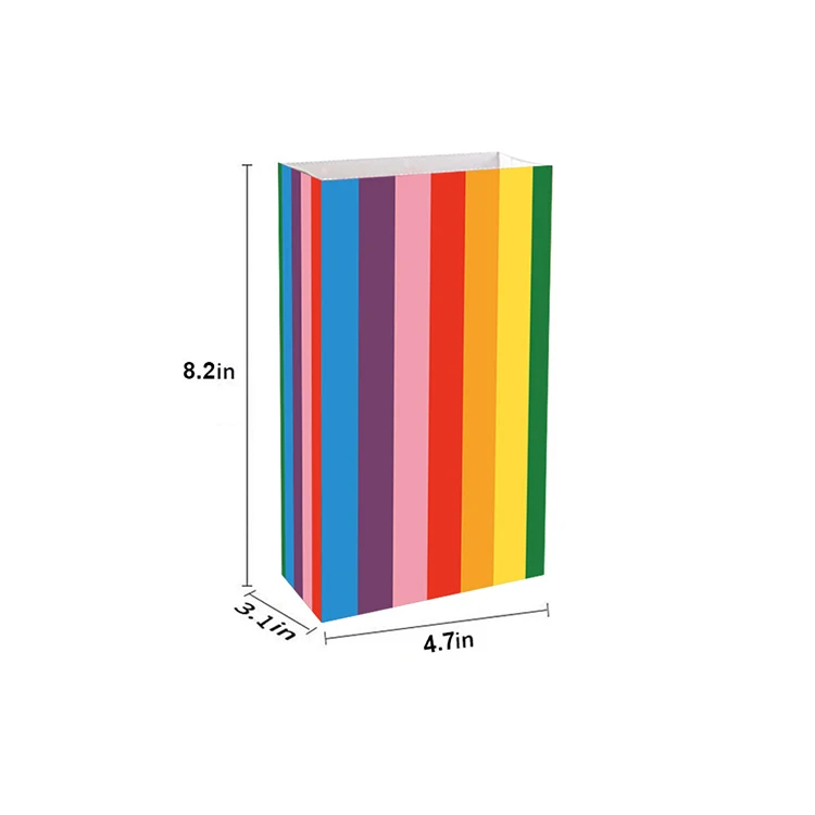 Rainbow Vertical Kraft Paper Candy & Gift Bag Offset Printing Party ...