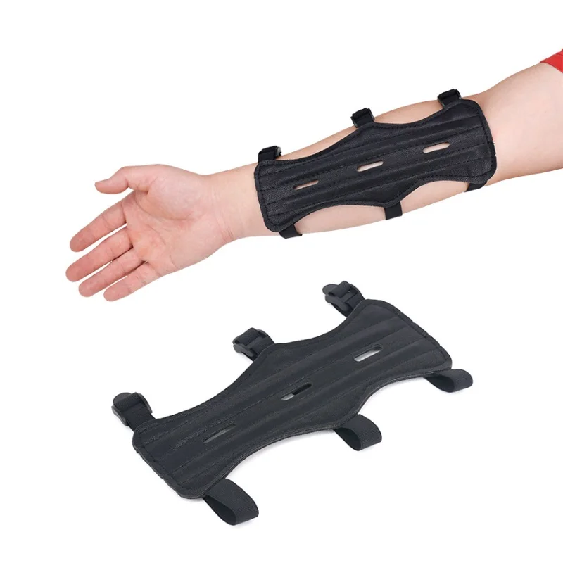 Archery Safety Gears Black Leather Forearm Guard Leather Archery Arm ...