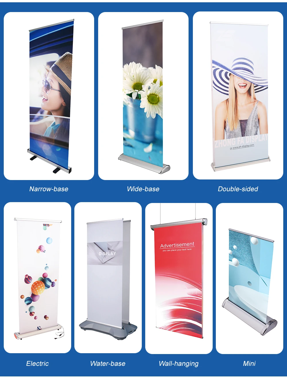 Aluminum Electric Scrolling Display Roll Pop up Stand Banner