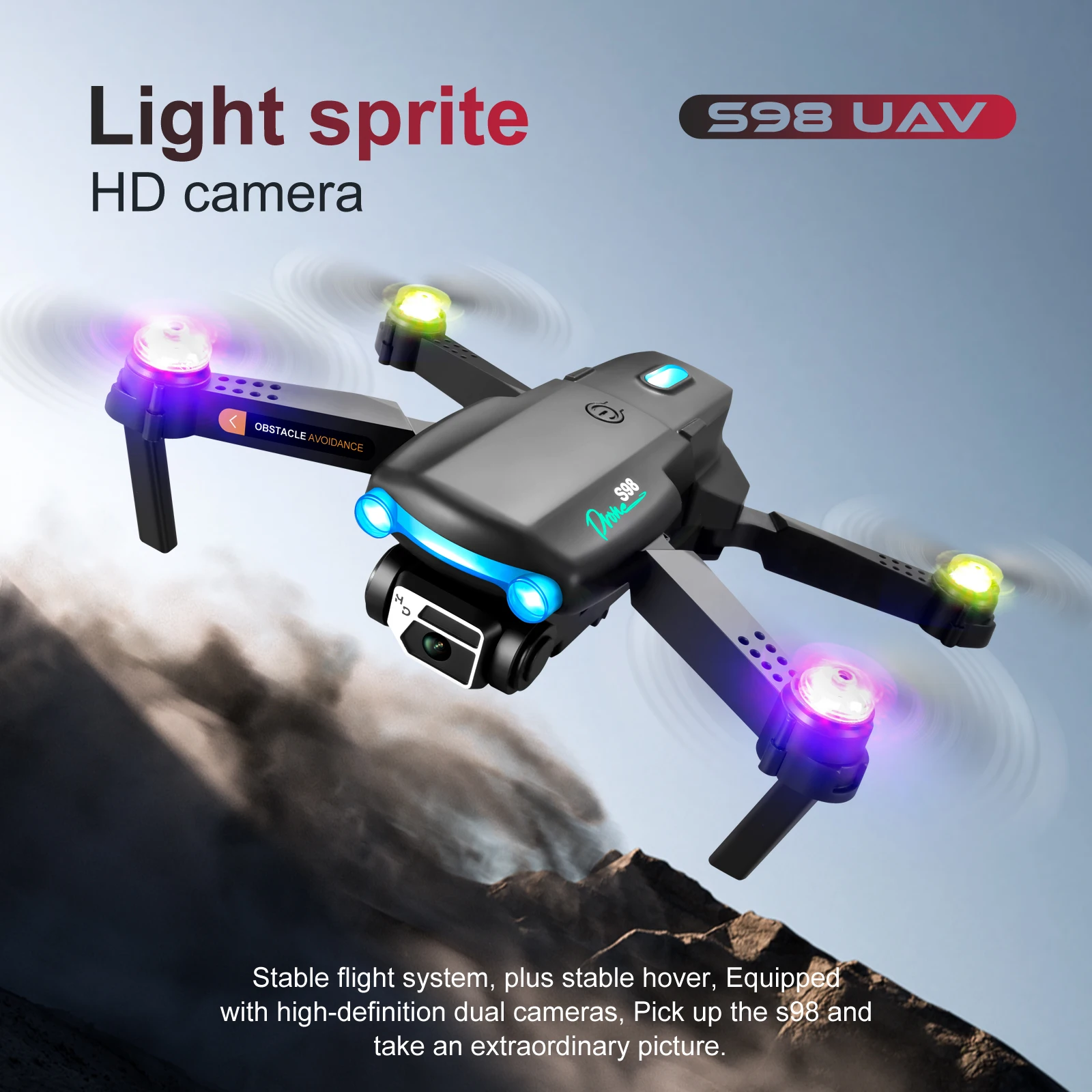 S98 Drones For Beginner Headless Mode 2.4g Fpv Wifi Drone Long Distance ...