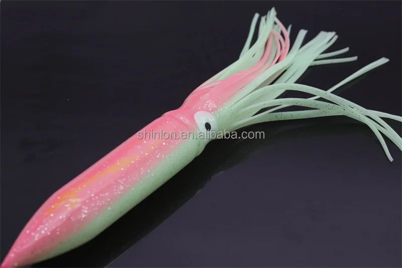 12 Inch Soft Plastic Squid Lure - Trolling Shell Fishing Bait for Tuna ...