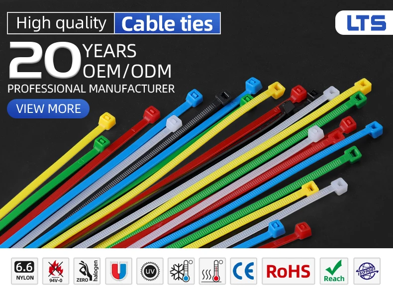 Durable Nylon66 Cable Ties - Self-Locking & Fire Retardant