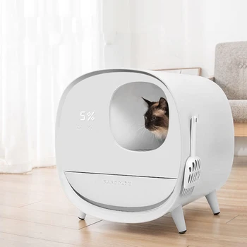 Auto Cat Litter Box Robot Machinery Large Electronic Smart Cat Toilet ...