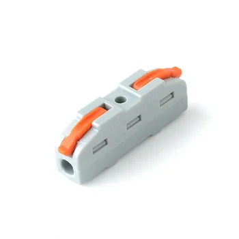 50pcs/box 2p Bilateral Lever Push In Quick Splice Terminal Blocks Electrical Cable Wire ...