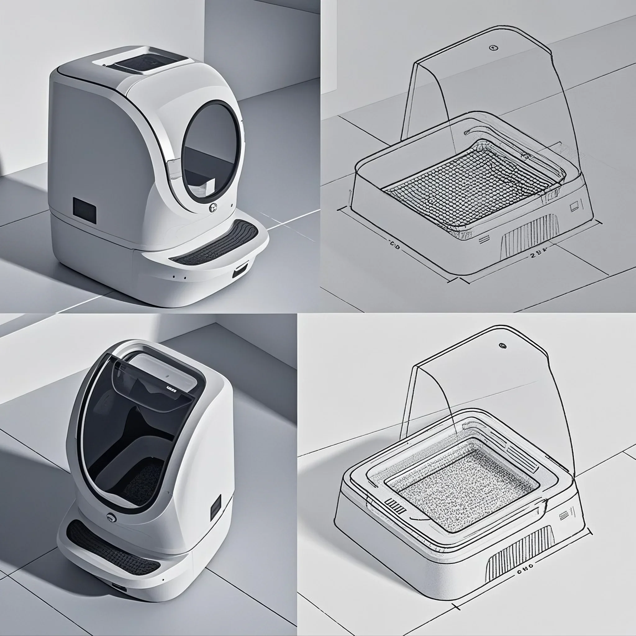 Automatic Cat Litter Box Smart App Control Self Cleaning Litter Box ...