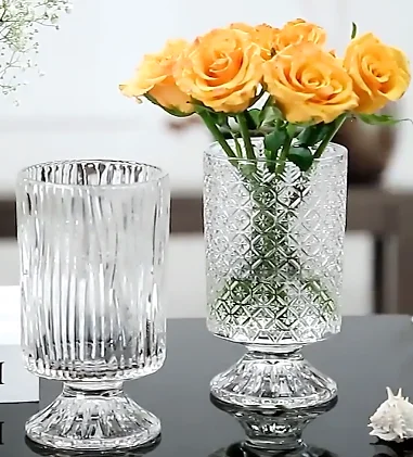 Luxury Modern Glass Vase Wedding Centerpiece Decorations Cylinder ...