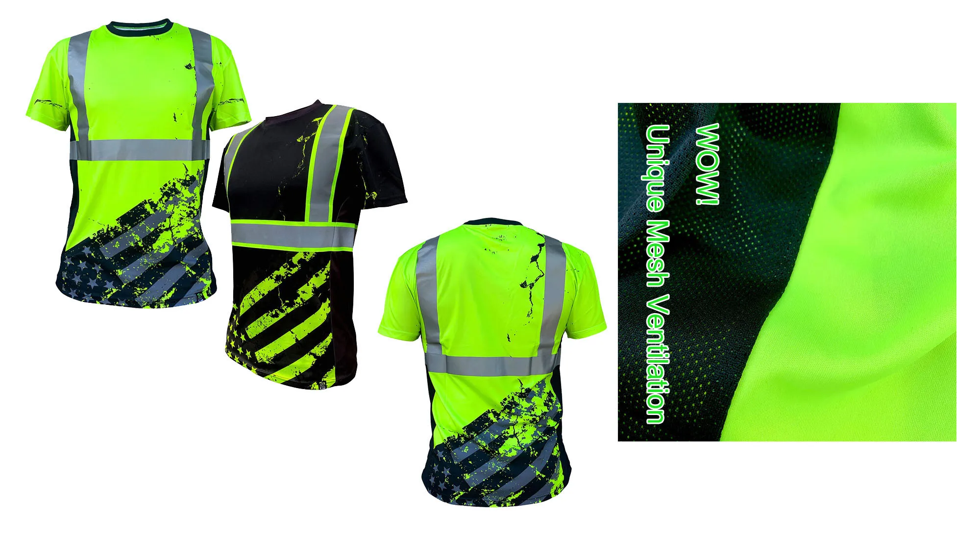 Custom Hi Vis Safety T-Shirt | Reflective Workwear with Custom Logo ...