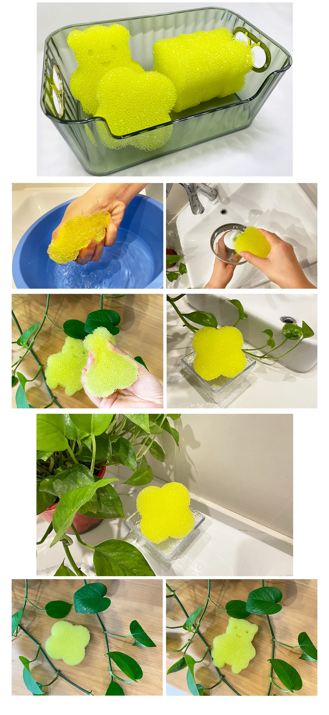 Multi Use Scratch Free Scrub Sponge Soft In Warm Water Firm In Cold ...