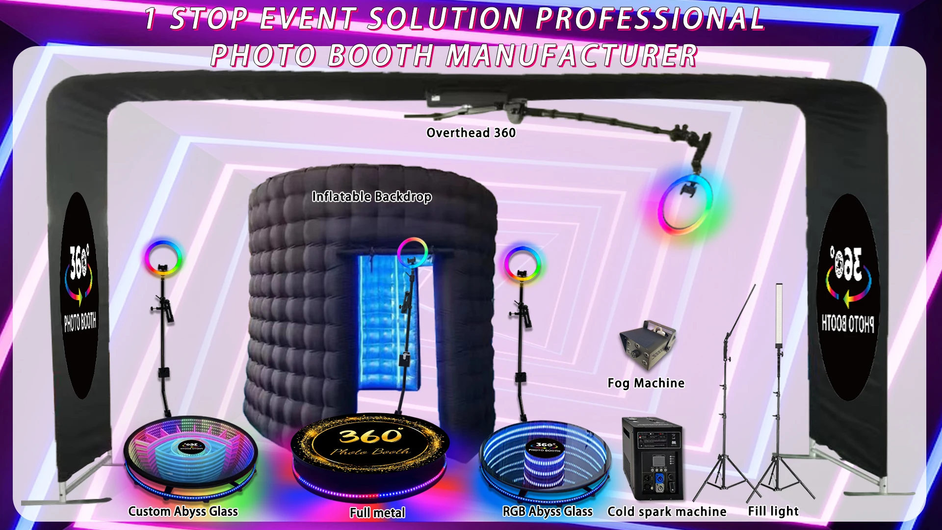 Inflatable Photo Booth Tent Outdoor 360 Photo Booth Automatic ...