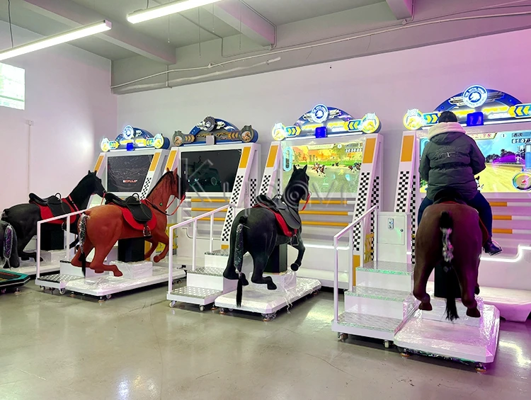 Amusement Park Carnival Electric Coin Operated Golden Sport Royal Horse ...