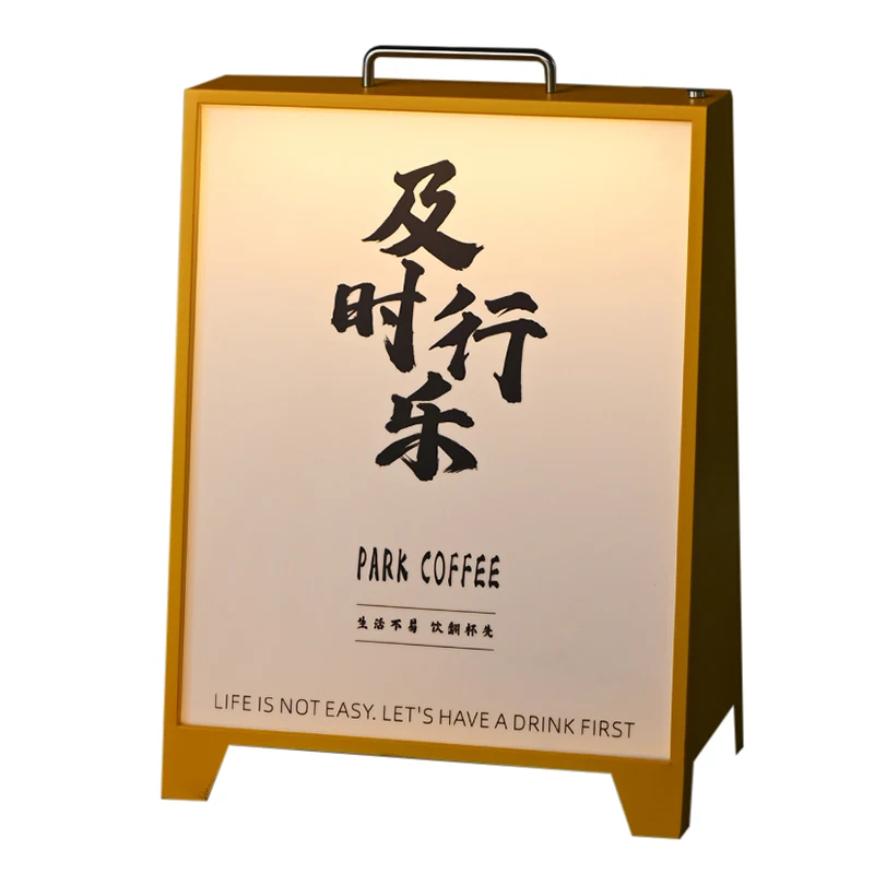 Custom Outdoor A-frame Sidewalk Sign Sandwich Board Steel Metal Double ...