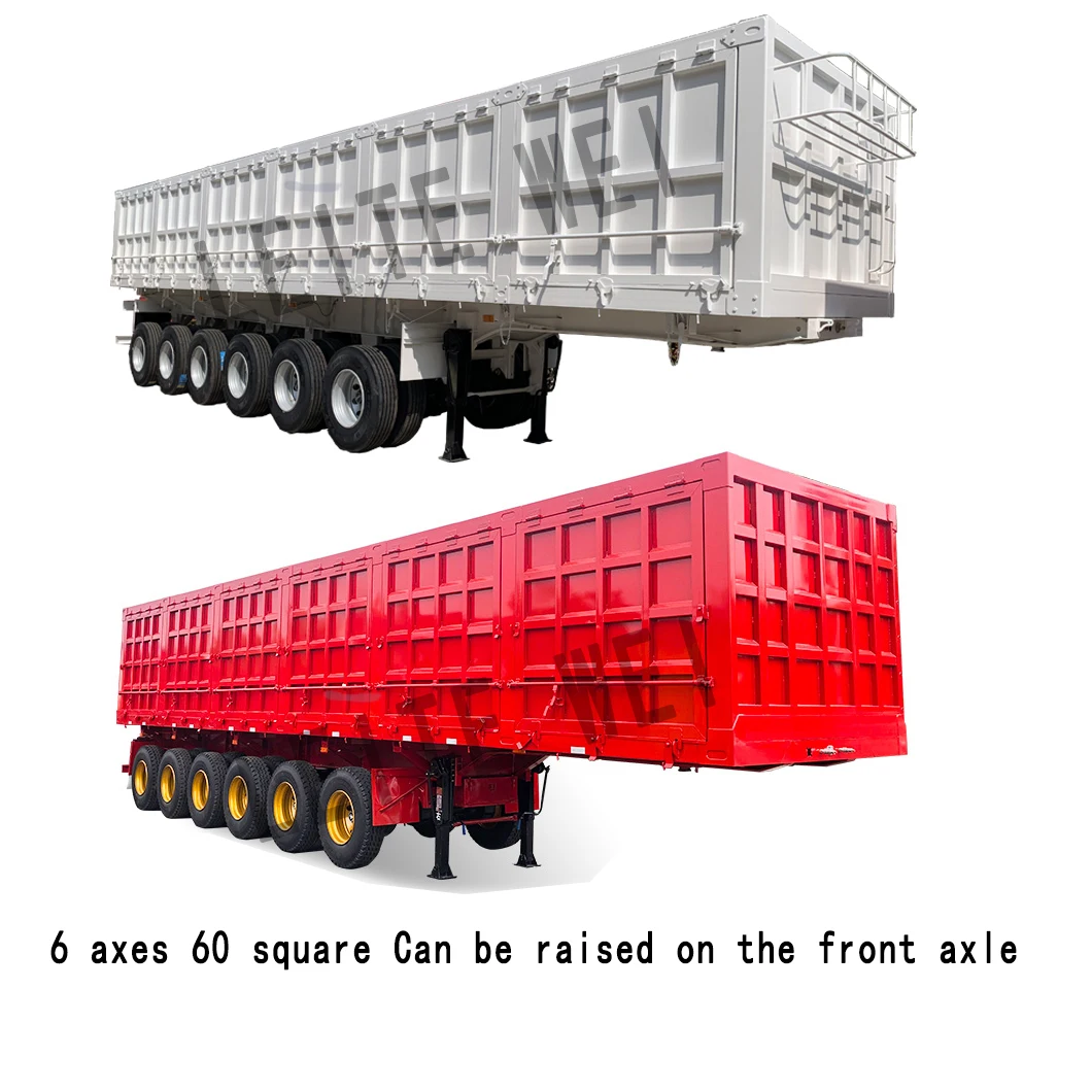 2/3 Axle Turntable Drawbar Trailer 30t Cargo Truck Trailer Side Panel ...