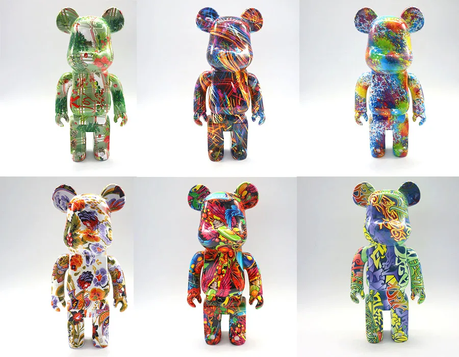 Custom High Quality Ecofriendly Polyresin Bear Sculpture Diy Bearbrick ...