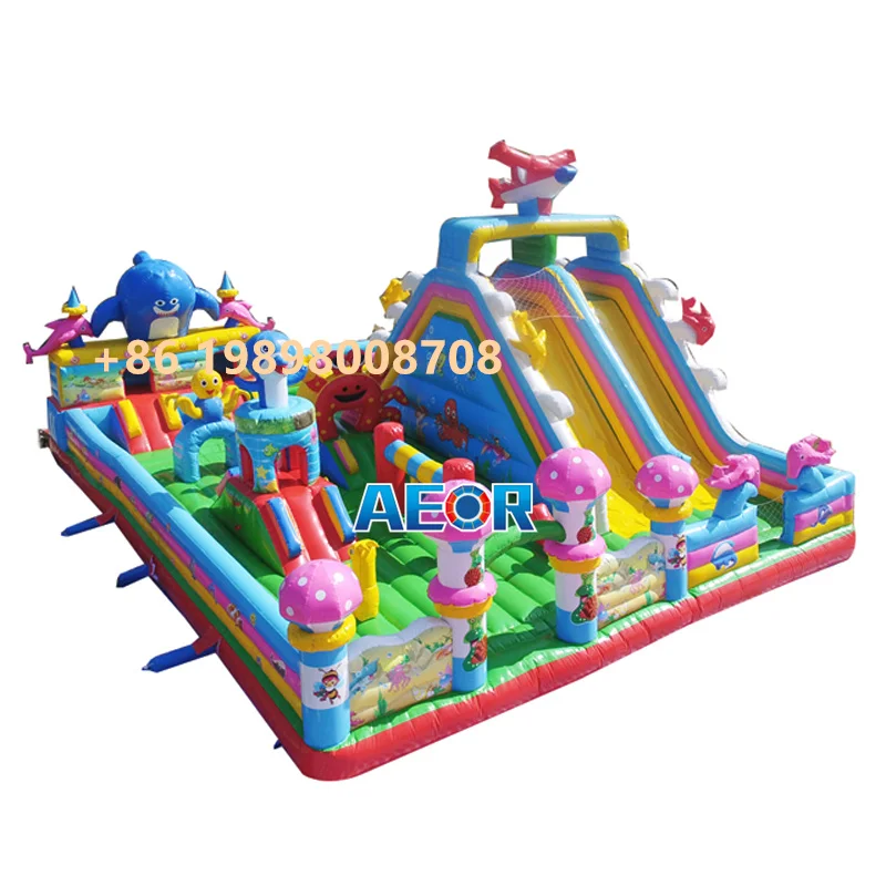 Hot Shark Inflatable Kids Bounce Playhouse Jumping Castle Octopus ...