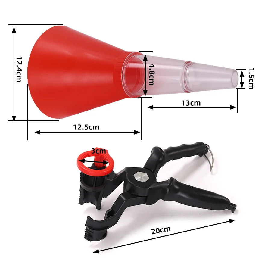 2PC Plastic Oil Funnel - Universal Quick Clamp Oil Filler
