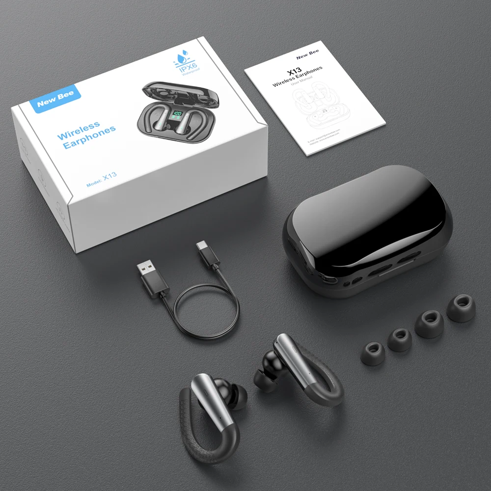 Custom X13 Waterproof Mini Bass Stereo Earphone Smart Ear Buds Earhooks ...