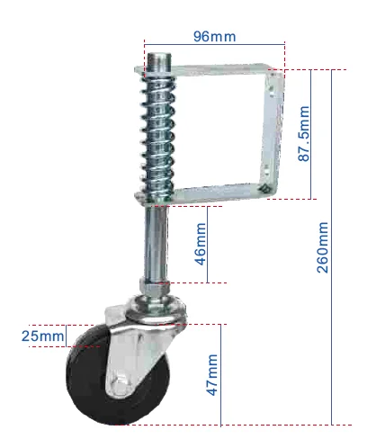 Gate Caster Wheel Spring Loaded for Metal Tube Swing Gate