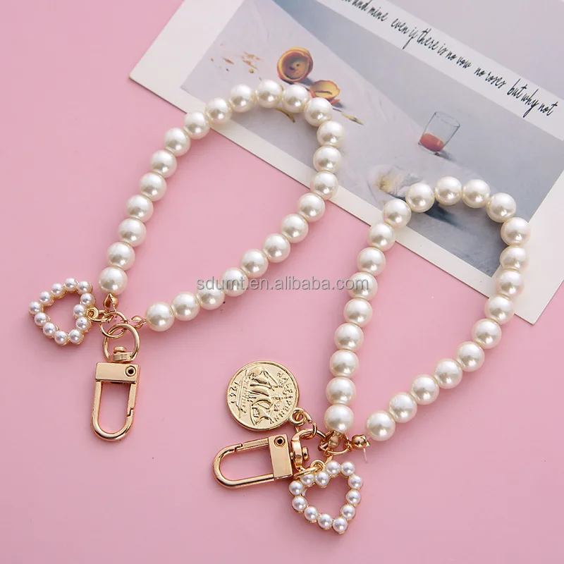 Personalized Lovely Pearl Beads Key Chain Cute Fashion Girl Keychain ...