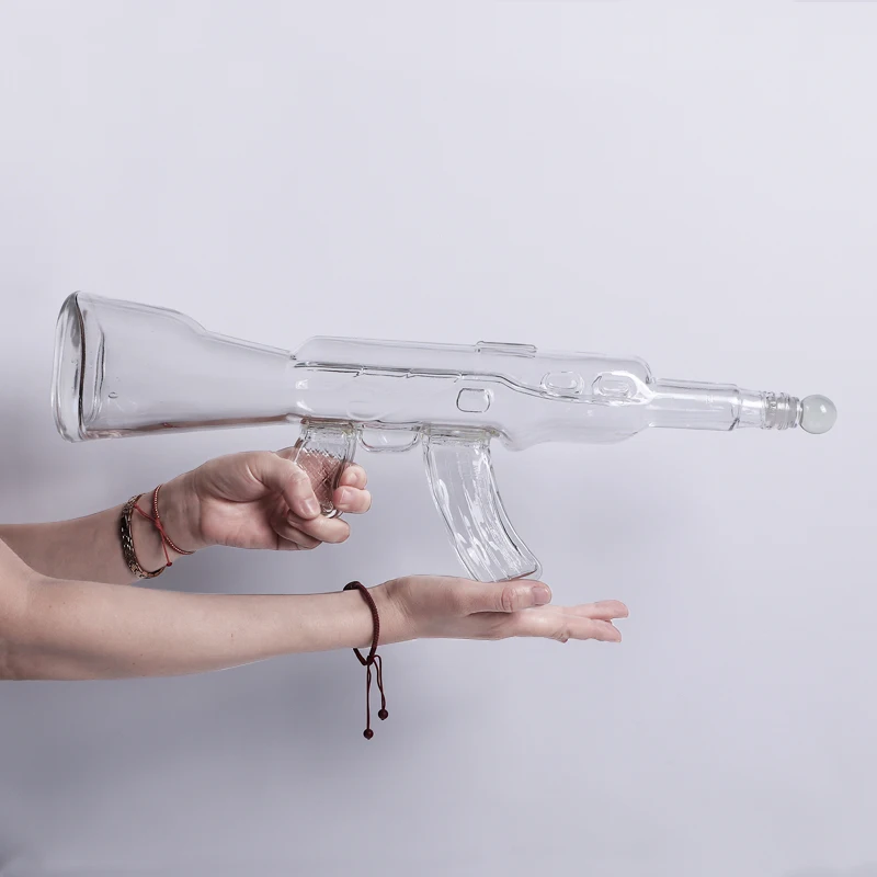 Clear AK 47 Gun Shaped Glass for Whiskey - 750ml