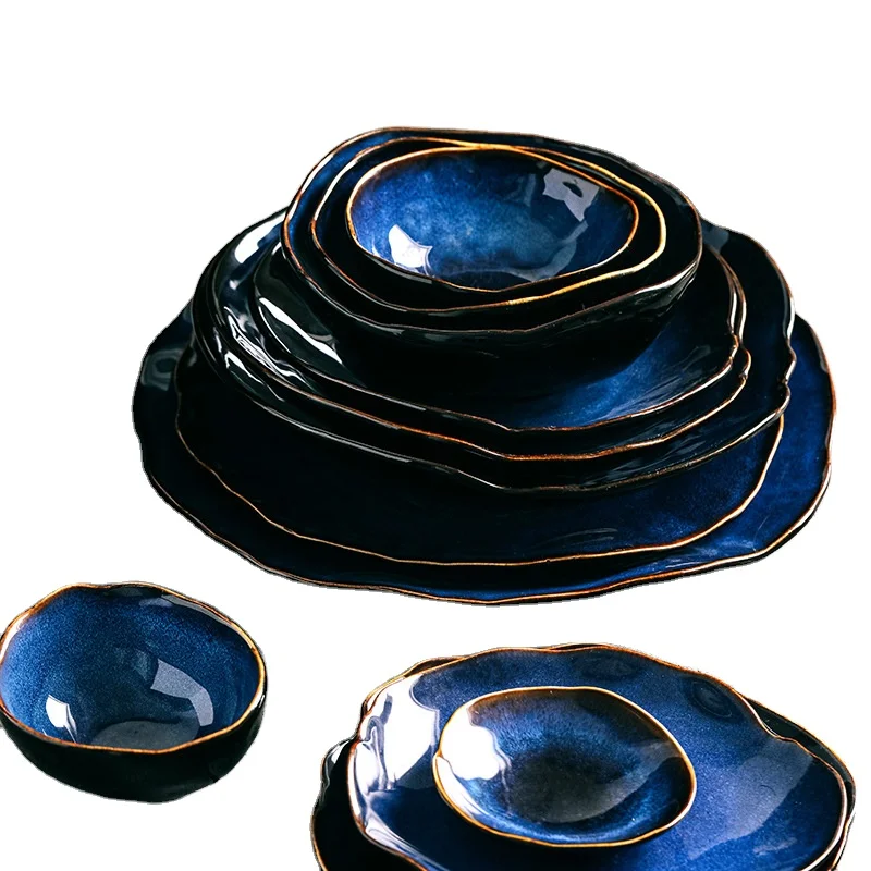 Irregular Shape Plates Japanese Style Dinnerware Set Restaurant ...