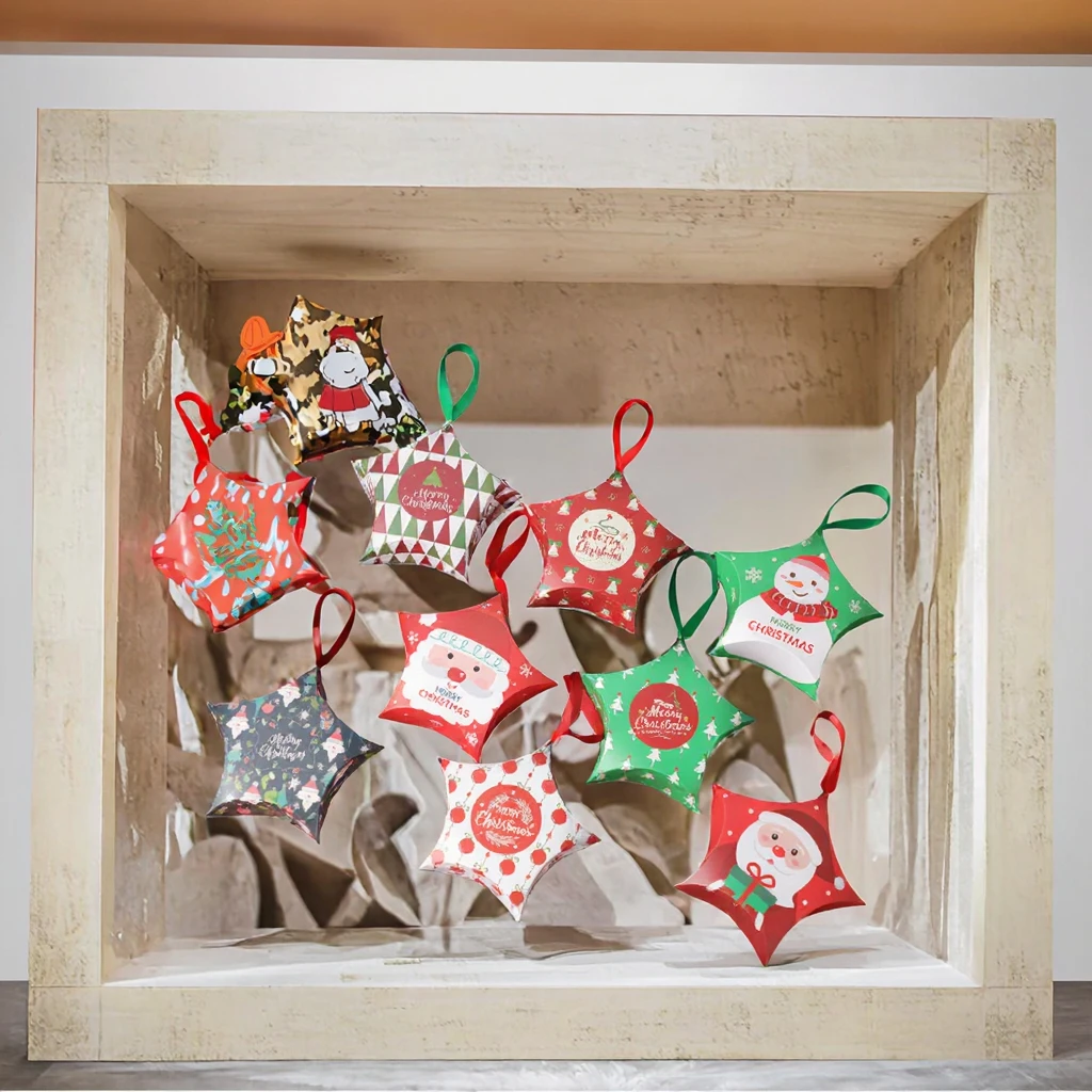 Free 2024 Christmas Star Recyclable Paperboard Self-Erecting Gift Box ...