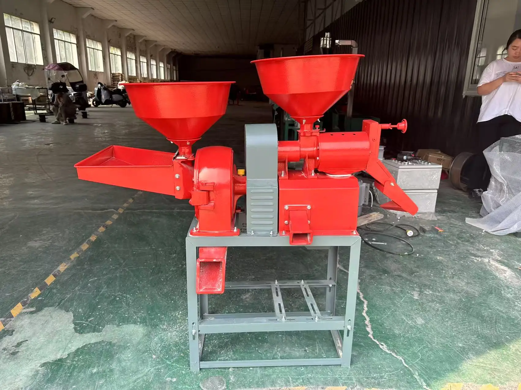 Combined Rice Mill Machine with Grain Grinder for Rice Paddy Corn Wheat ...