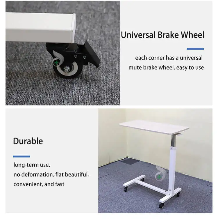 Medical Food Table For Hospital Bed,Adjustable Hospital Overbed Table ...