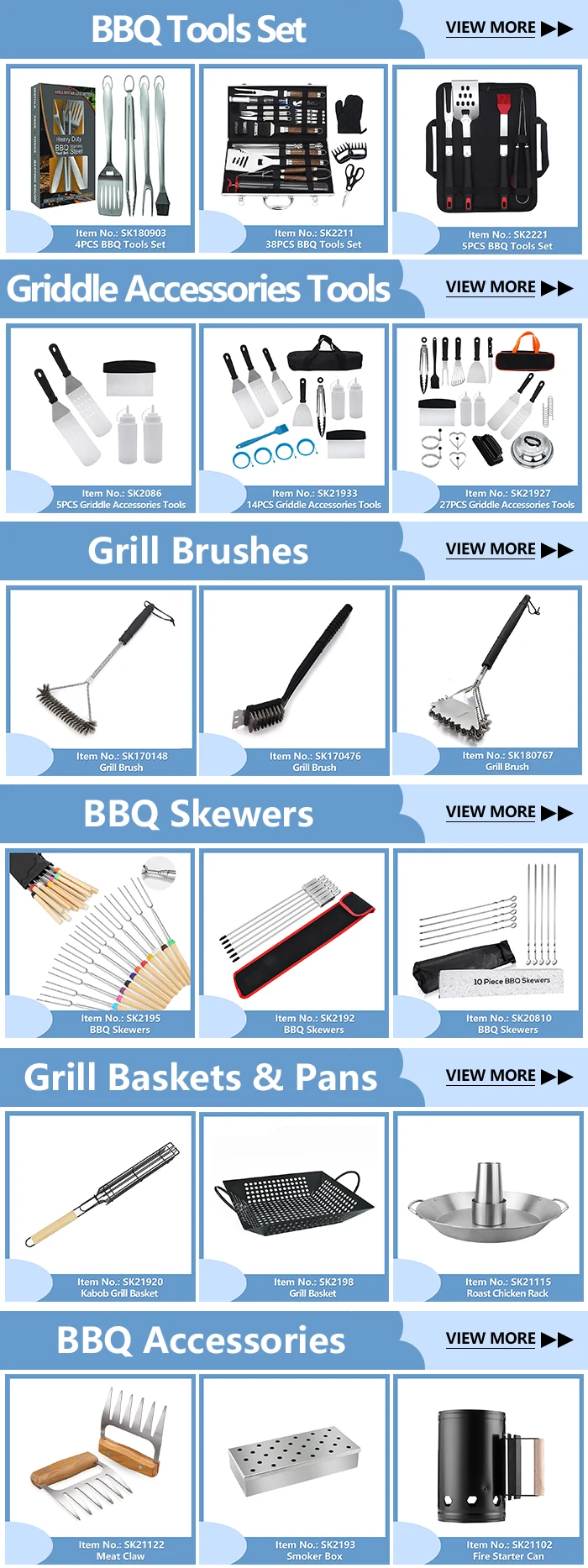 Outdoor BBQ Kitchen - Set of 4 Kebab Roasting Tools