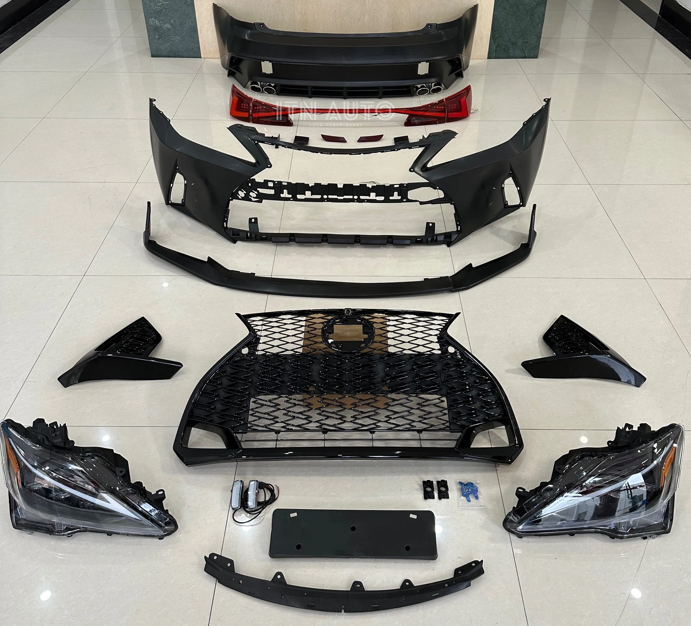 Upgrade To 2021 Facelift Bodykit Grille Bumper Set For Lexus 2006-2012 Is250 Is300 Is350 Is Body ...