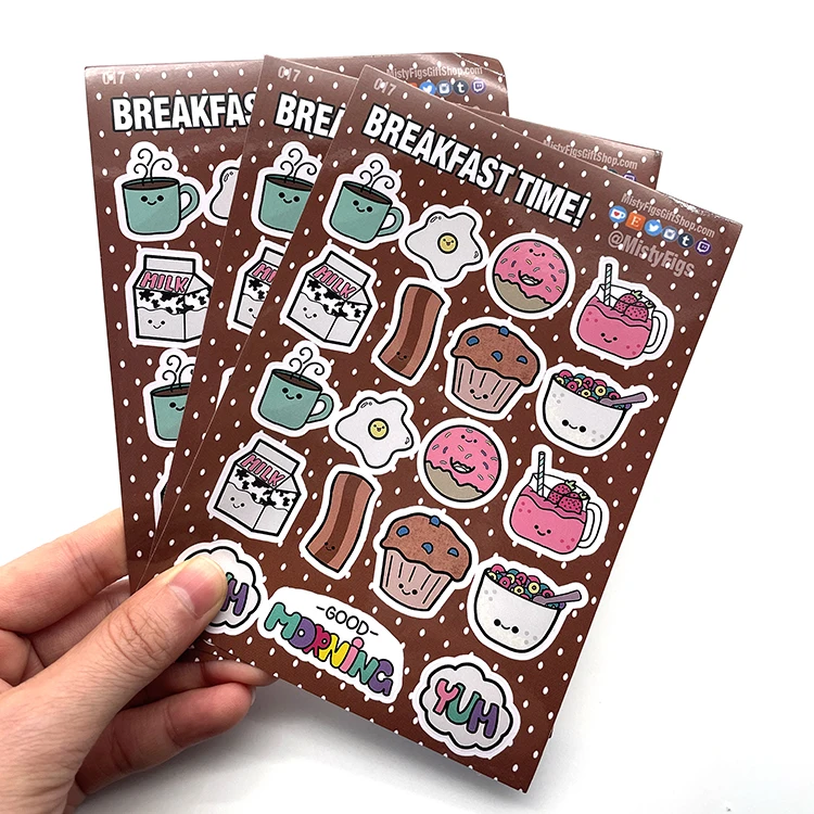 Kiss Cut Sheet Polypropylene Sticker Removable Adhesive Vinyl Sticker ...