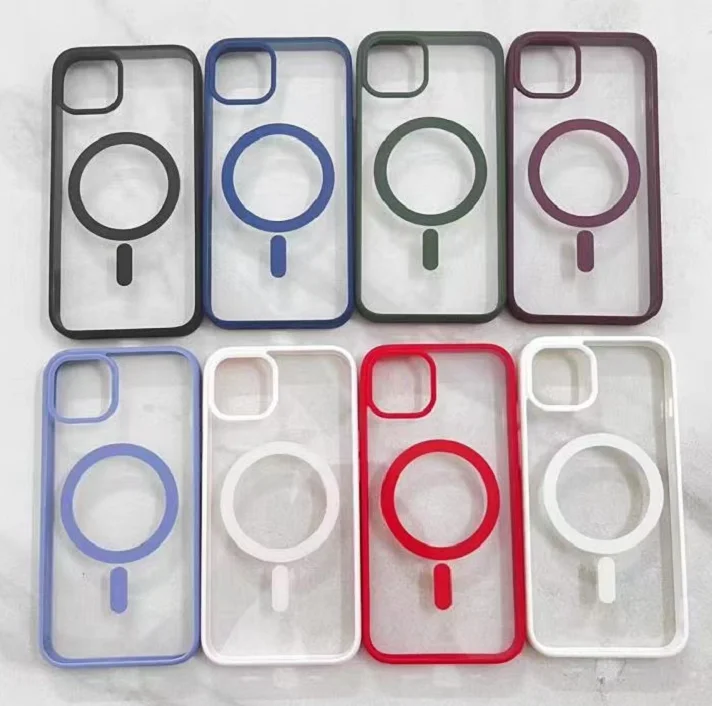 Magnetic Phone Case Magsafing Transparent Clear Shockproof Phone Case ...