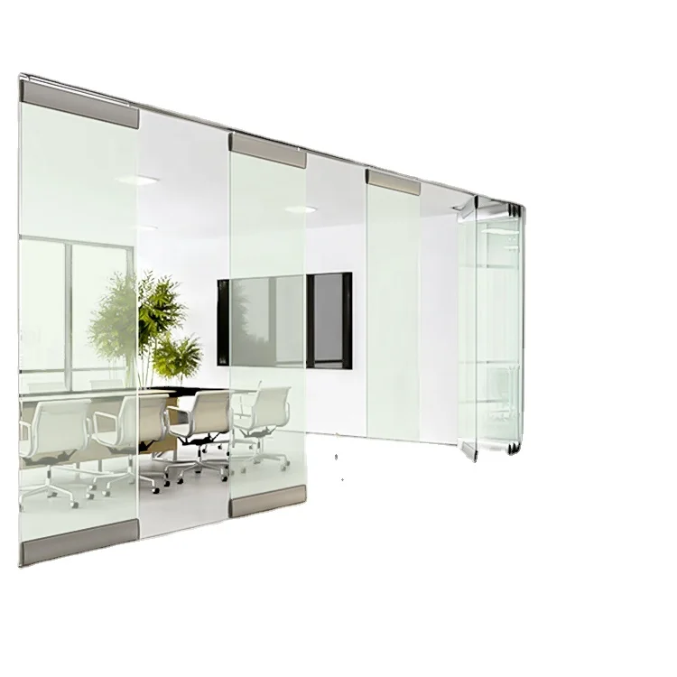 Frameless Operable Wall Sliding Glass Partition Glass Movable Office ...