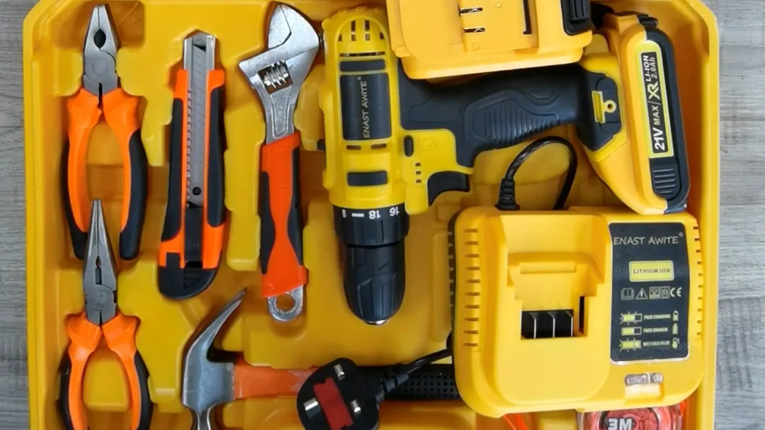 Power Tools Combination Toolbox Home Repair Toolkit Cordless Electric ...