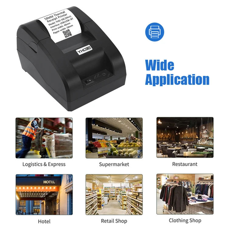 YHD-58C Mini Bill Ticket Printer - Desktop Thermal Receipt Printer