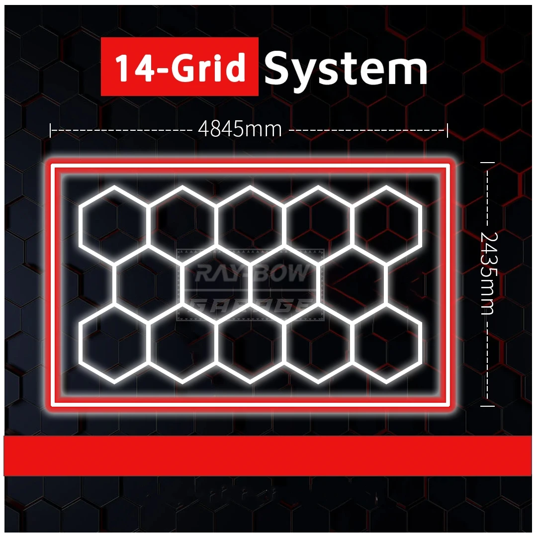 hex RGB Honeycomb Garage Lamp Led Hexagon Ceiling Lights Hanging ...