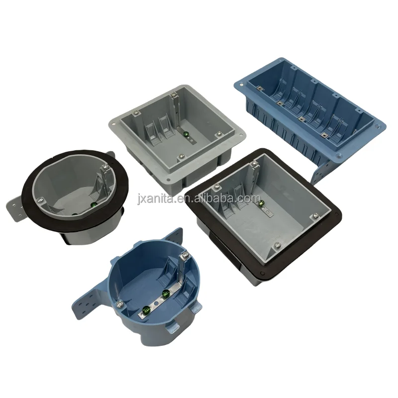 2-gang Square Switch Plastic Wiring Box Junction Box Outlet Box Grey ...