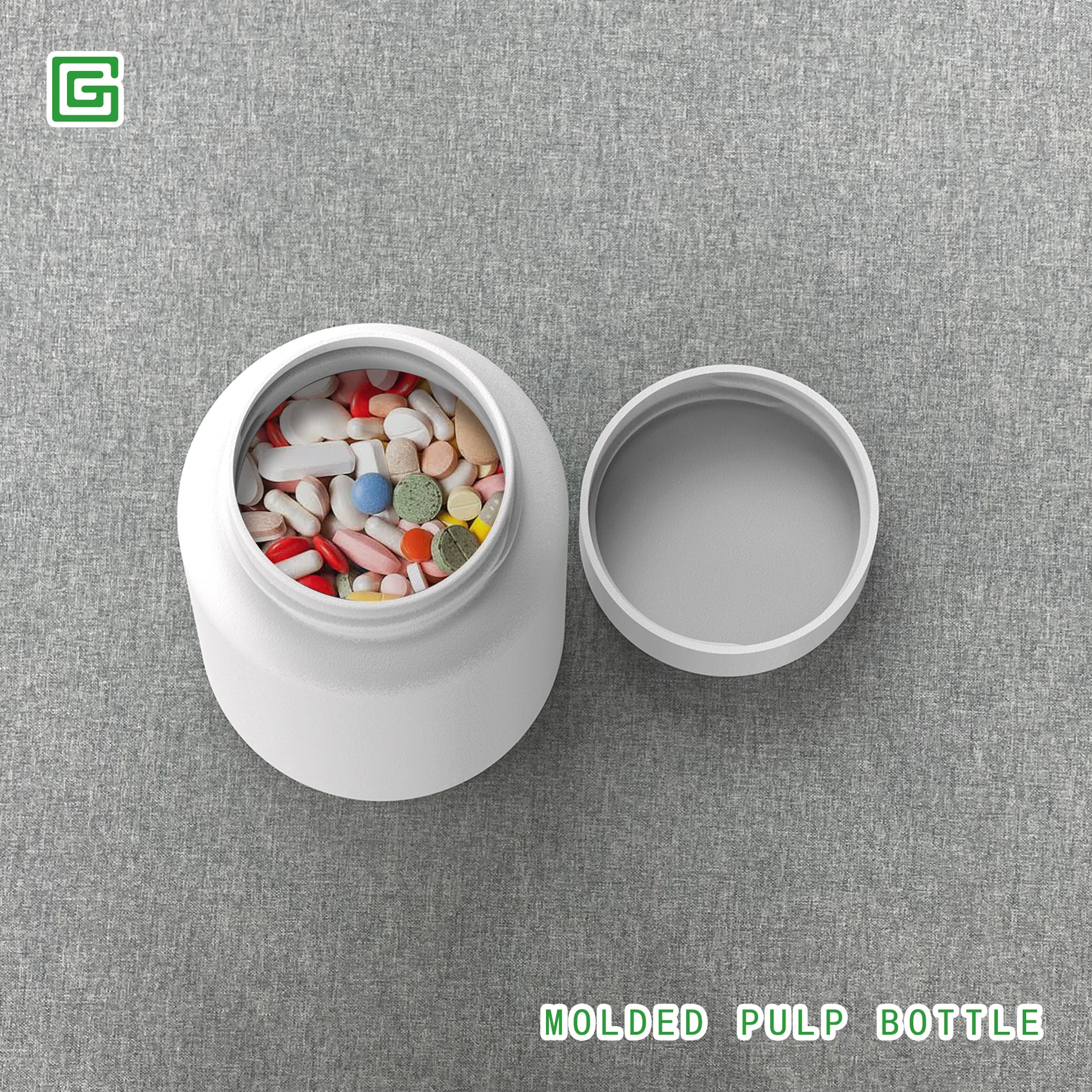 Eco-friendly Capsule Wide Mouth Paper Bottle for Medicine